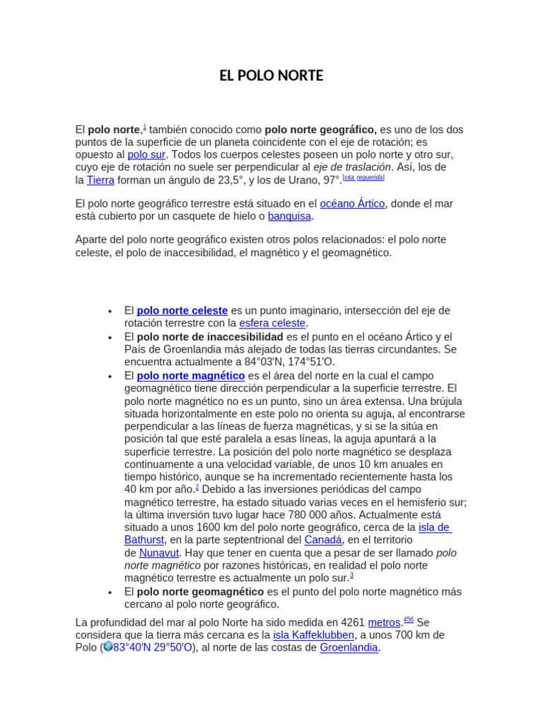 Exploración y características del Polo Norte | PDF | Polo Norte