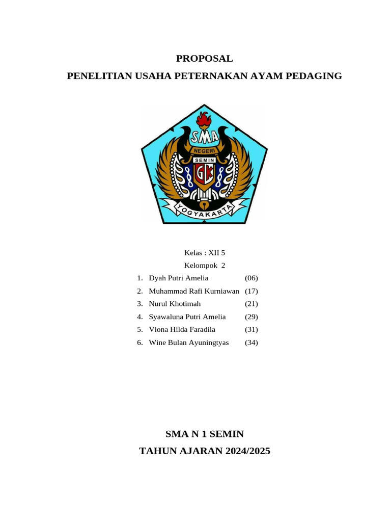 PROPOSAL USAHA AYAM PEDAGING Docx | PDF