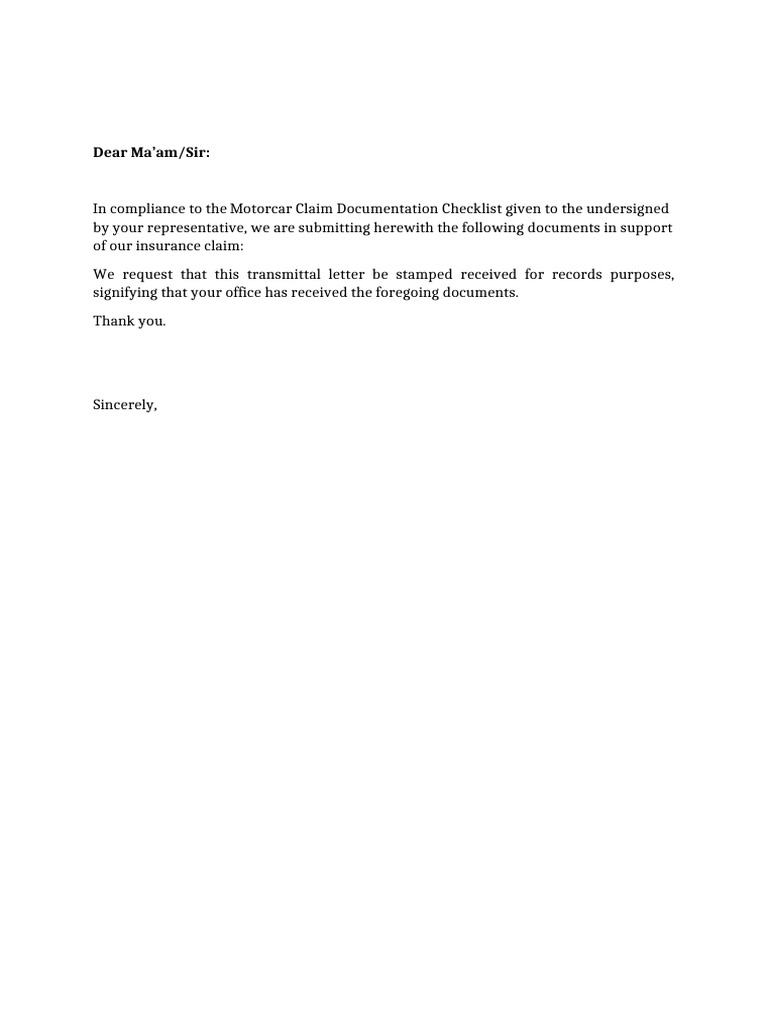 Motorcar Claim Document Submission | PDF
