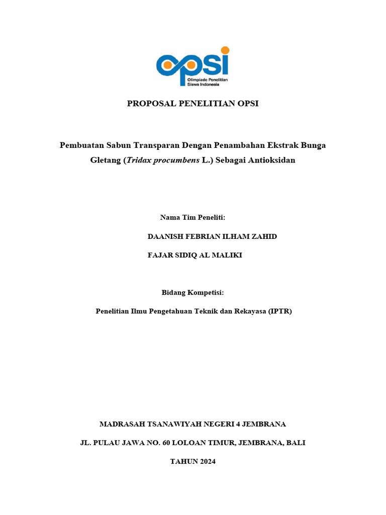 Proposal OPSI 2024 | PDF
