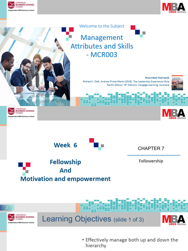 MCR003 - Week 6 Slides | PDF | Motivation | Motivational