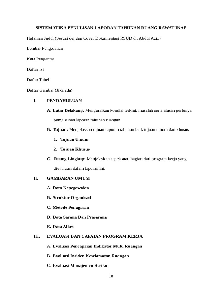 Sistematika Penulisan Laporan | PDF