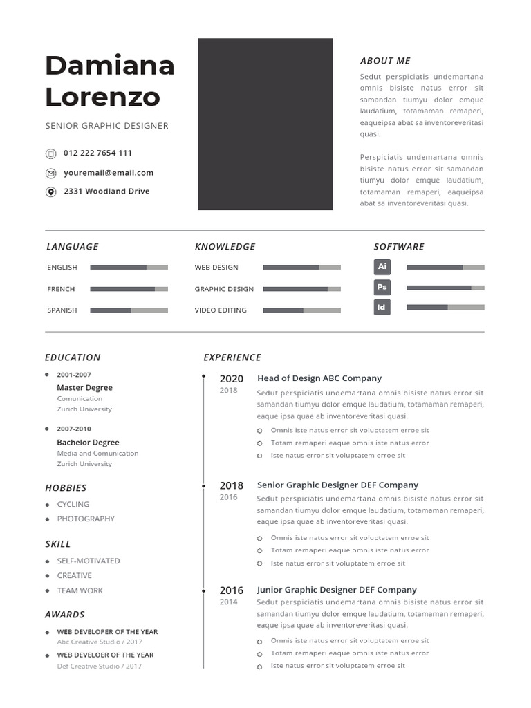 03 - Professional CV Resume Template | PDF | Computing | Communication ...