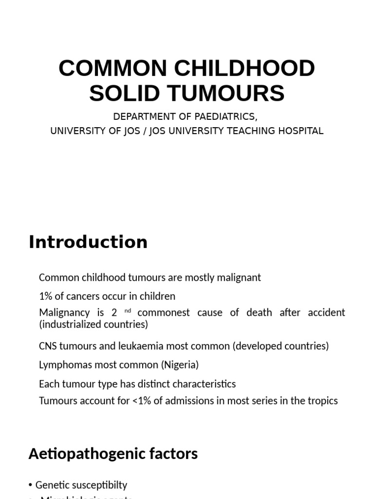 Common Childhood Solid Tumors Overview | PDF | Neoplasms | Diseases And ...