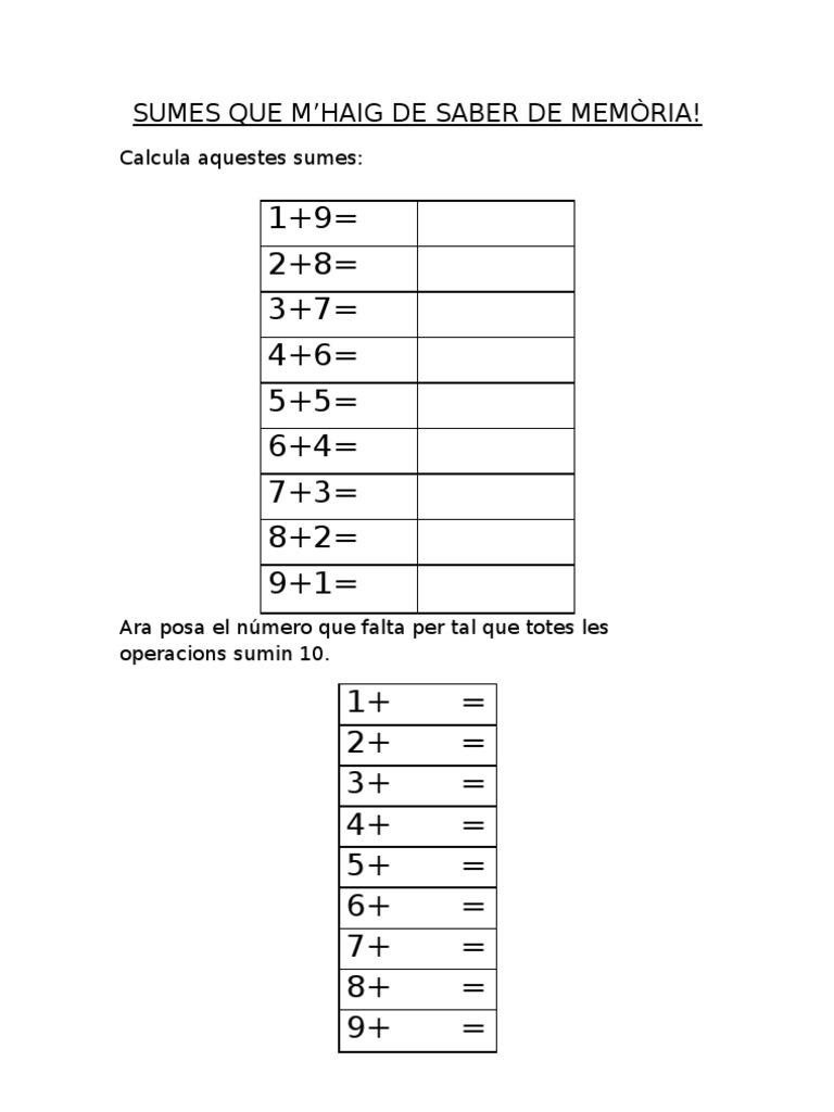 Sumes Ràpides | PDF