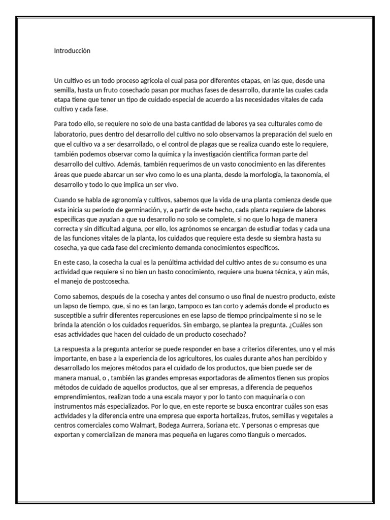 Manejo de Poscosecha | PDF | Agricultura | Alimentos