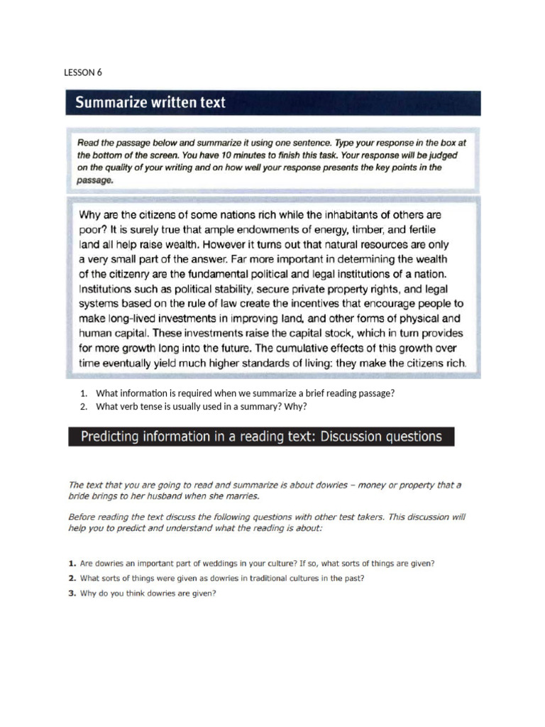 Summarize Written Text Guide | PDF