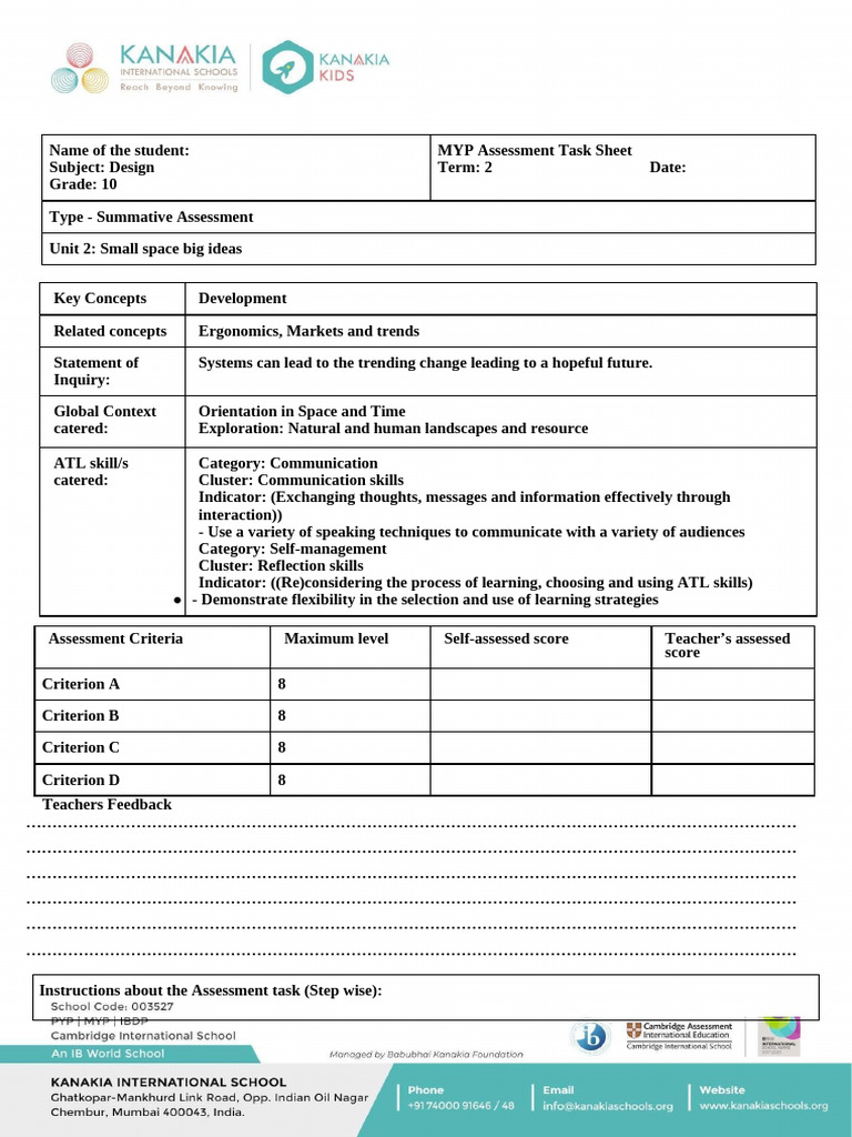 Grade 10 - Design Summative Assessment | PDF | Communication | Cognition