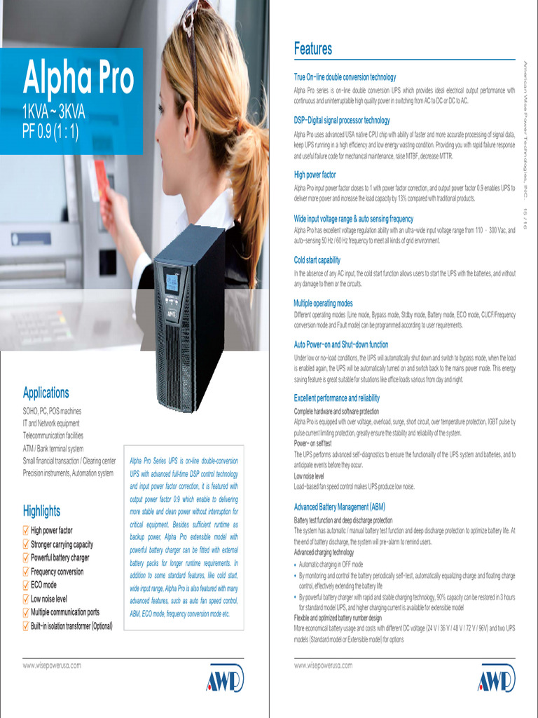Alpha_Pro_1-3K | PDF | Mains Electricity | Alternating Current