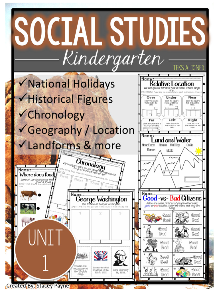 Social Studies KindergartenSocialStudiesUnit1HistoryGeography | PDF | Independence Day (United ...