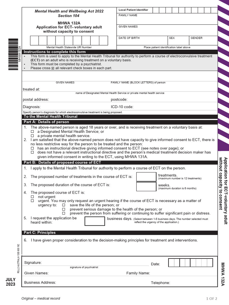 form-132a-application-for-ect-voluntary-adult-without-capacity-to ...