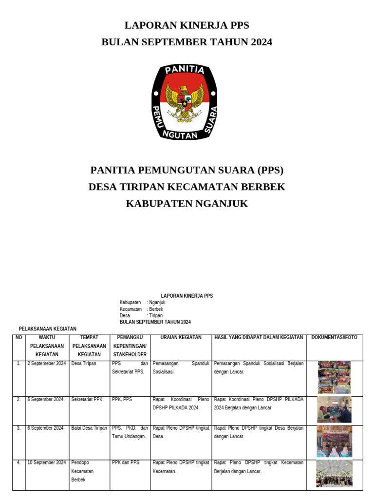 Lapkin PPS Bulan September 2024 | PDF