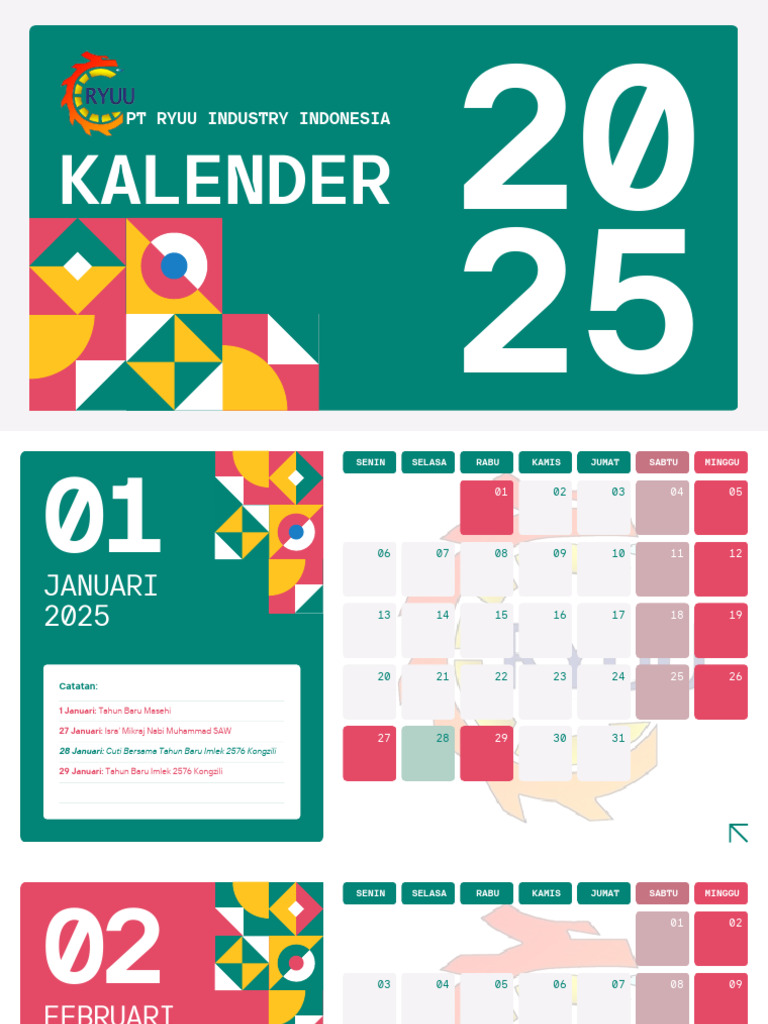 Kalender Libur 2025 PT Ryuu Industry | PDF