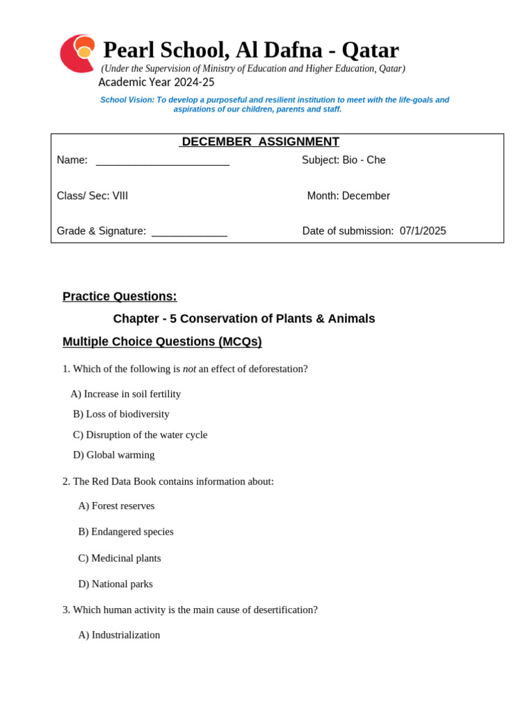 Science Revision Assignment Class 8 | PDF | Fuels | Coal
