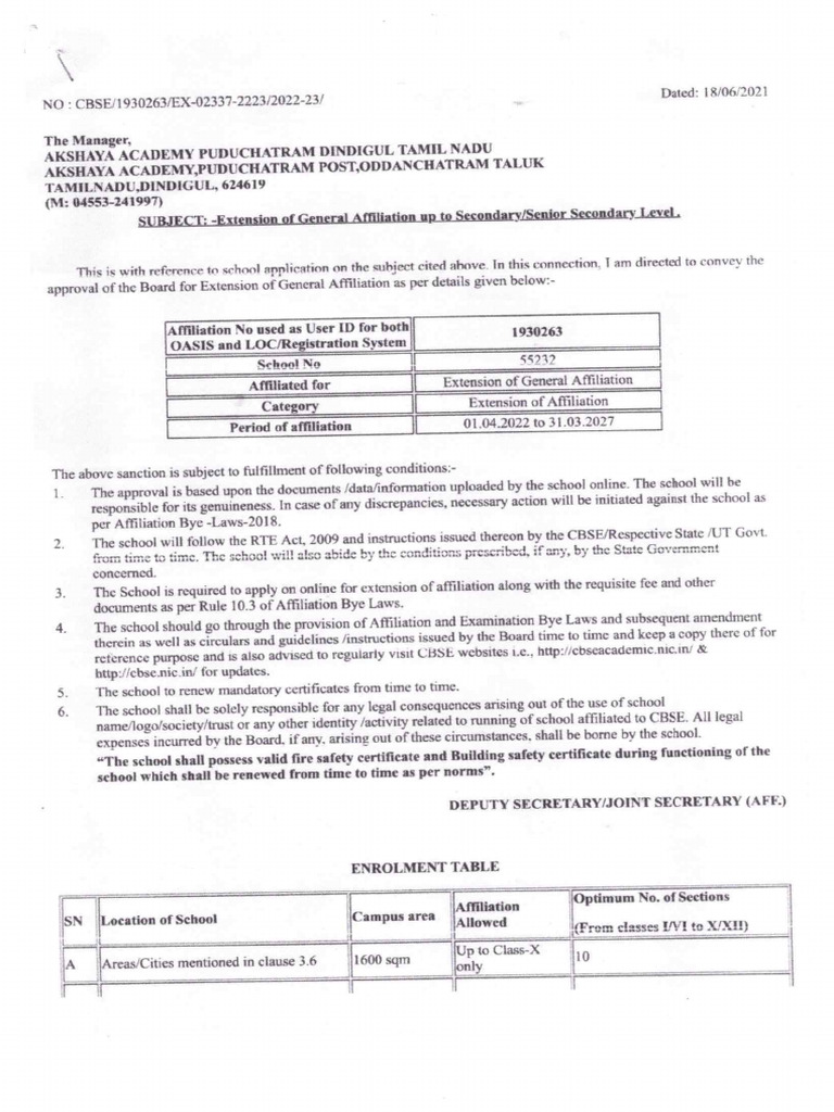 Cbse Affiliation | PDF