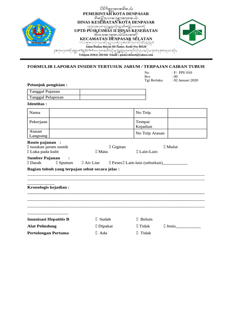 Form pasca pajanan terbaru 2023 | PDF