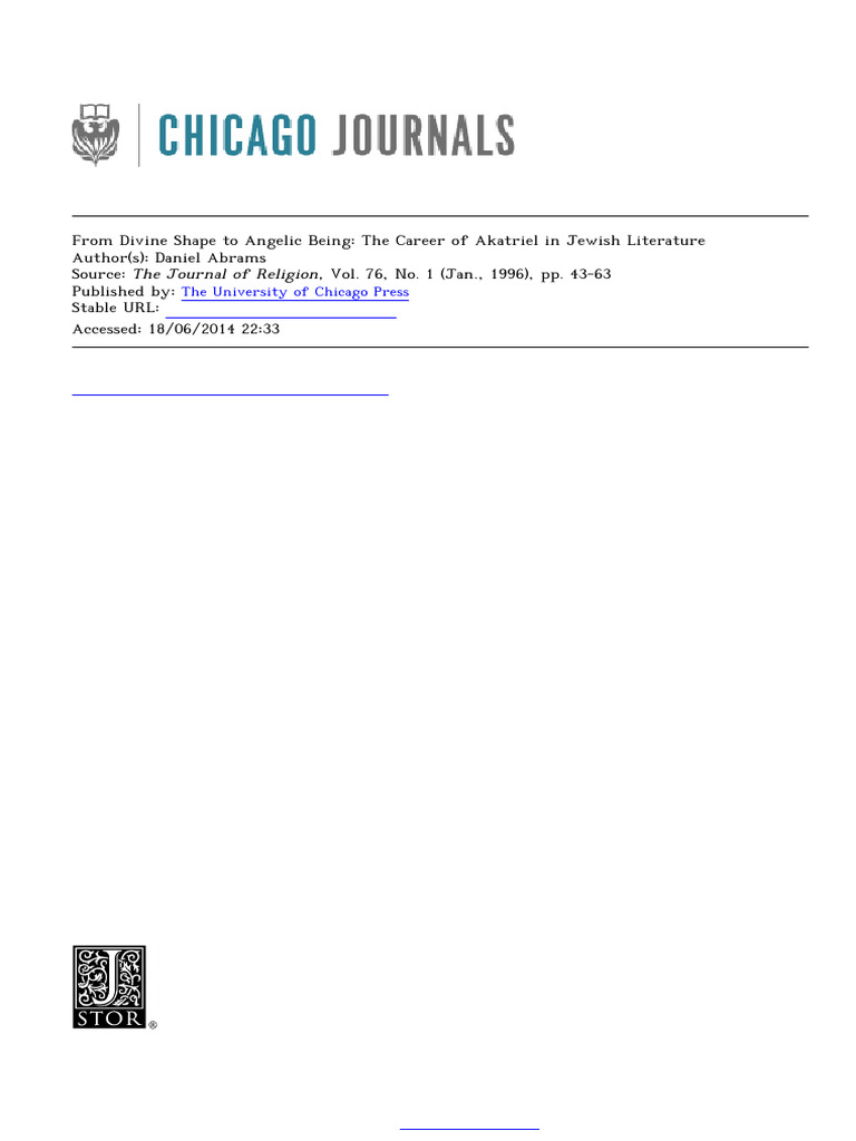 The Career of Akatriel in Jewish Literature | PDF | Kabbalah | Bible