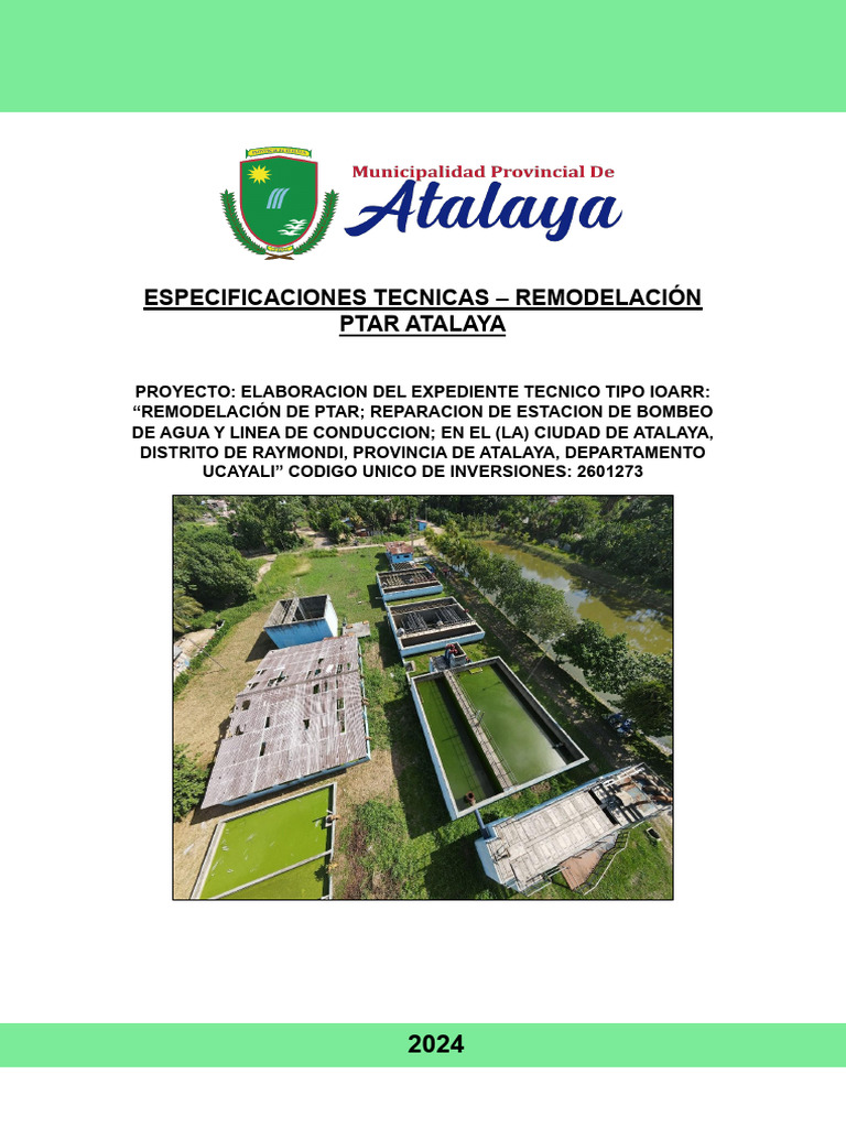 02.00 Especificaciones Tecnicas - Ptar Ok | PDF | Hormigón | Cemento