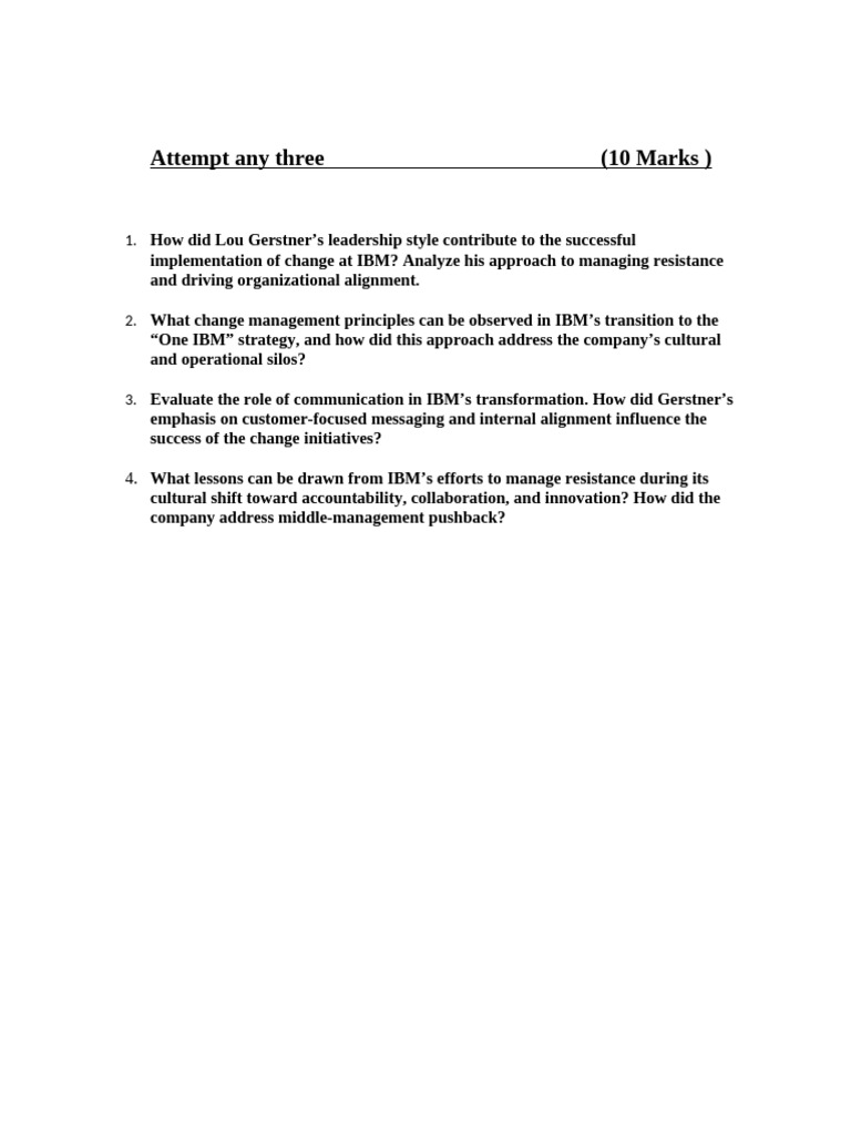 IBM's Transformation Questions | PDF
