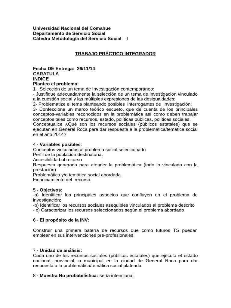 Trabajo Practico Integrador 2014 1 | PDF | Science