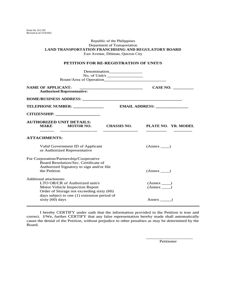 Co Re-Registration of Units | PDF