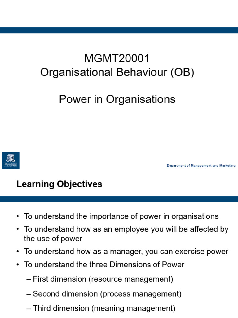 Understanding Power in Organizations | PDF | Decision Making ...