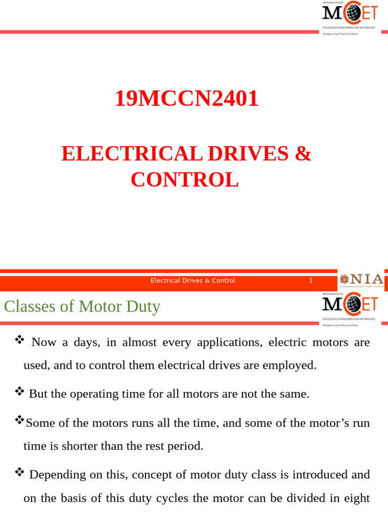 Motor Duty Classes in Electrical Drives | PDF | Engines | Electric Motor