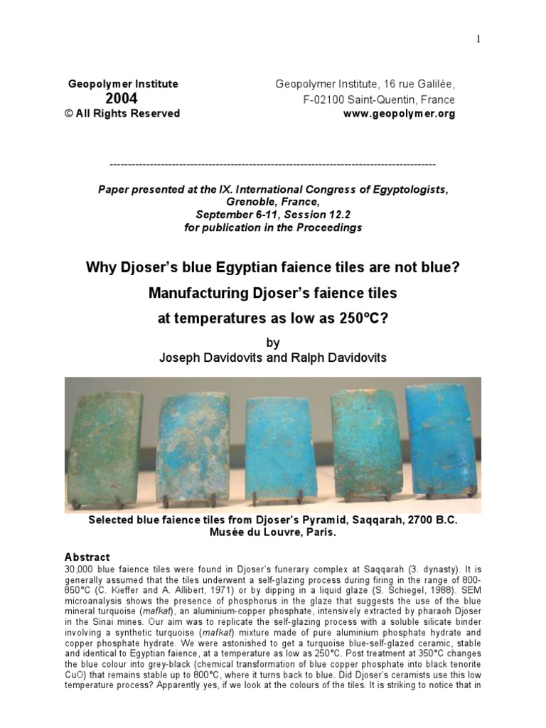 Egyptian Faience | PDF | Chemistry | Materials