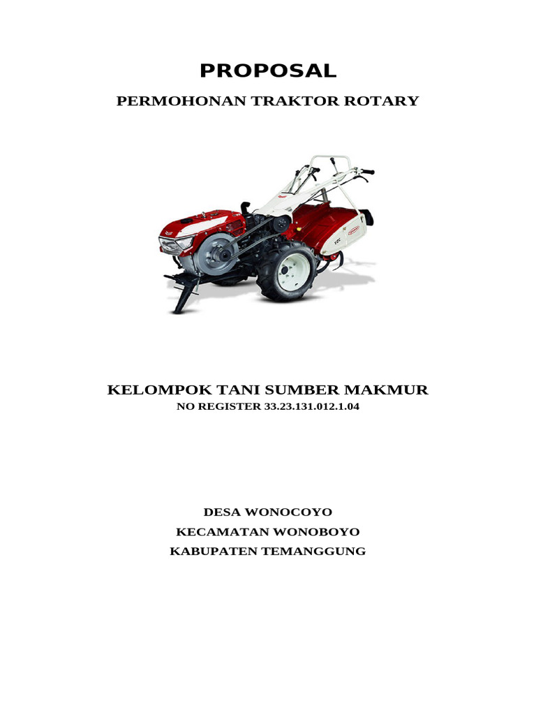 Proposal Traktor Rotary Sumber Makmur | PDF