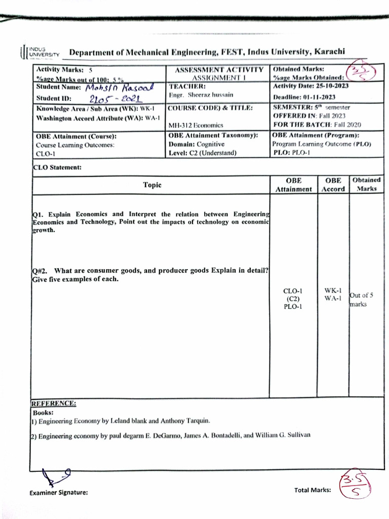 Student Assignments | PDF