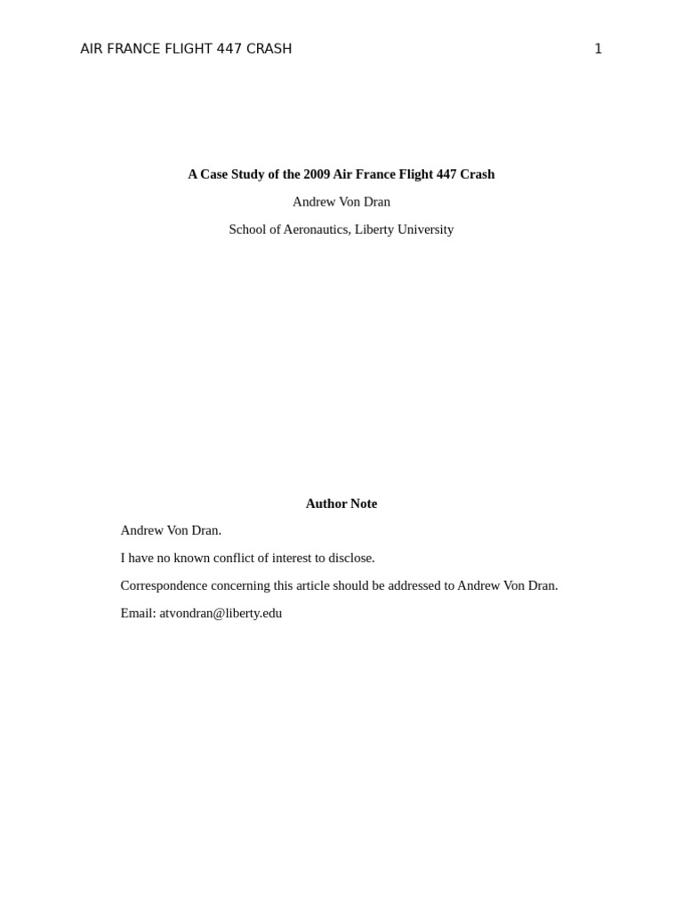 Air France Flight 447: Human Factors Analysis | PDF | Aviation ...