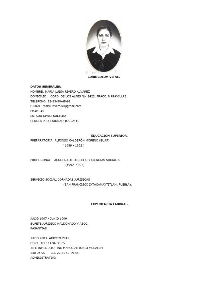 CV de María Luisa Rivero Alvarez | PDF
