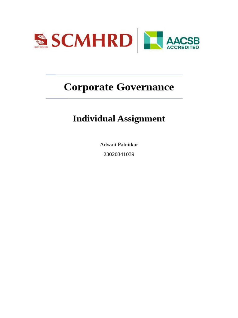 Adwait Palnitkar | PDF | Governance | Corporate Governance