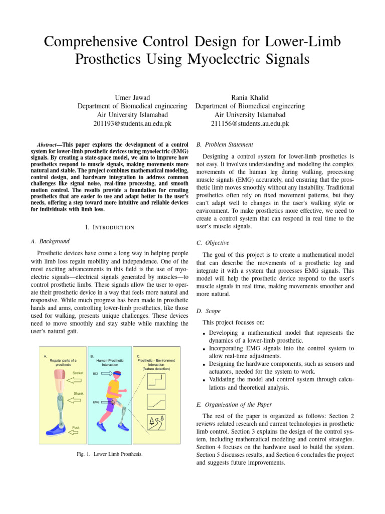 Modelling_Cep | PDF | Prosthesis | Electromyography