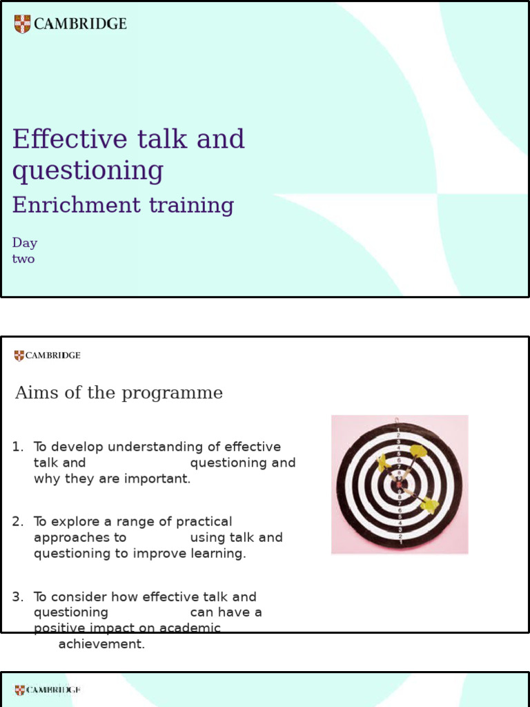 Effective Talk and Questioning Strategies | PDF | Learning | Cognition