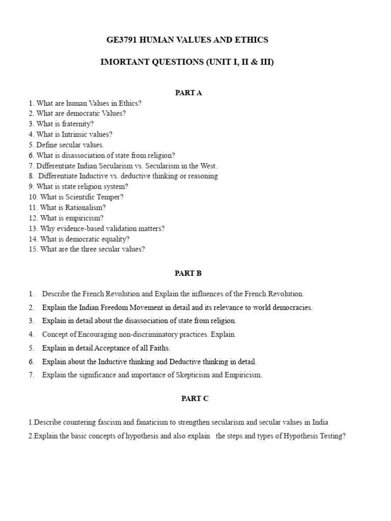 HVE -INT-I_Important Questions | PDF