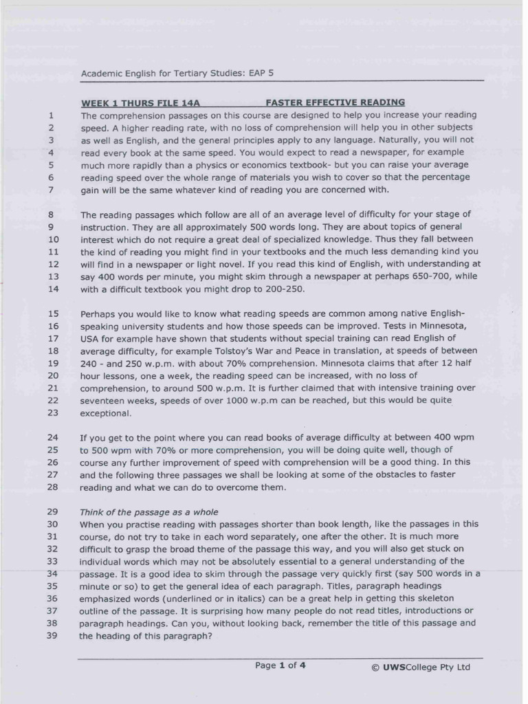 Speed Reading - Faster Effective Reading | PDF