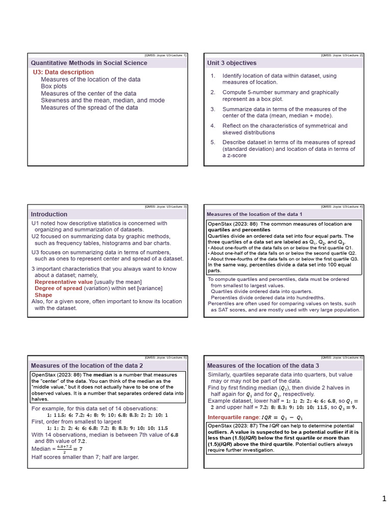 U3-PPT6 | PDF | Quartile | Standard Deviation