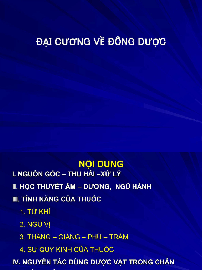 Dai Cuong Ve Dong Duoc | PDF