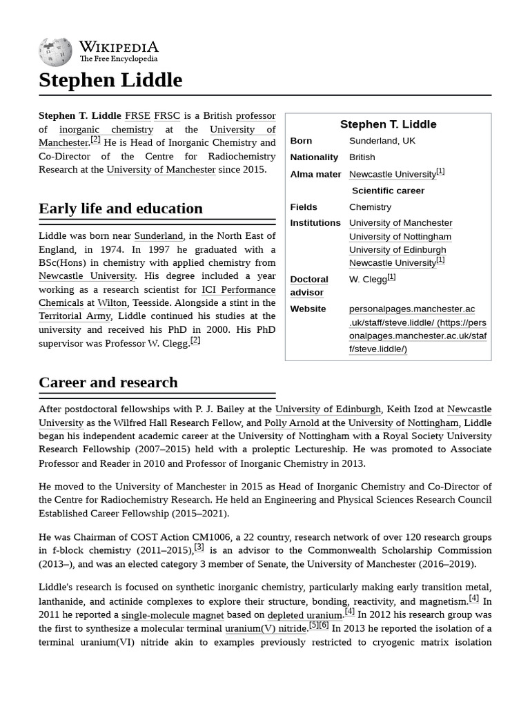 Stephen_Liddle | PDF | Metallic Elements | Chemistry