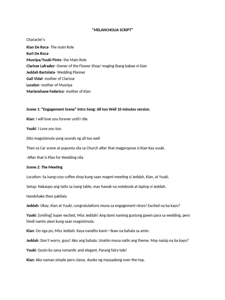 Melancholia Script NST P Film | PDF