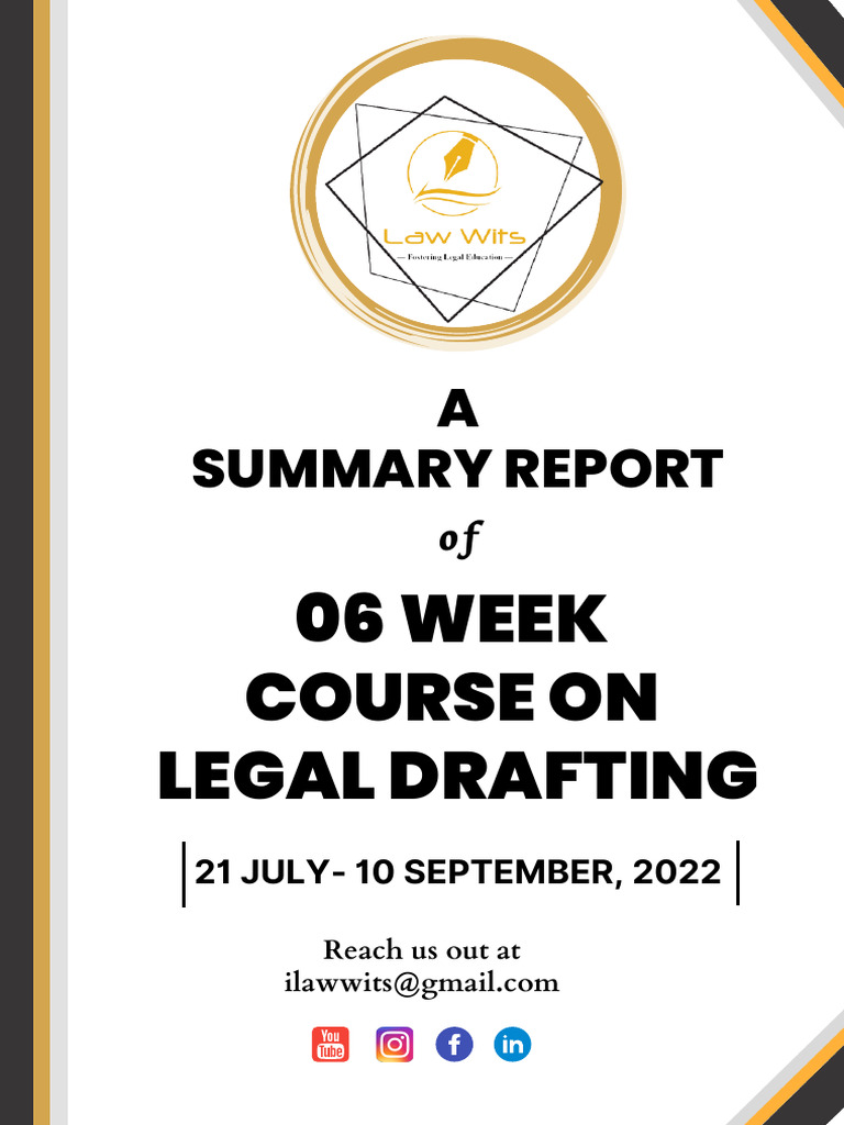 06 Week Course On Legal Drafting by Law Wits | PDF | Pakistan | Benazir Bhutto