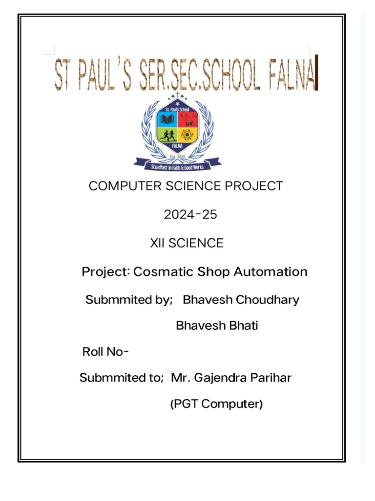 Class 12 cs project | PDF
