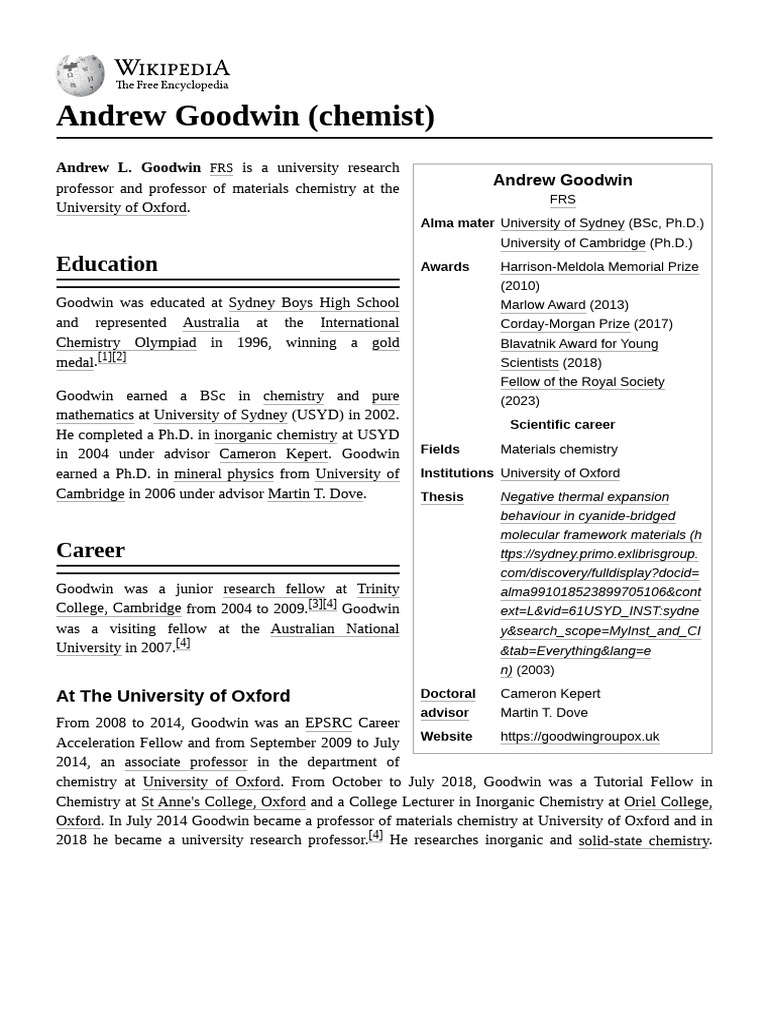 Andrew_Goodwin_(chemist) | PDF | Science | Physical Sciences Andrew_Goodwin_(chemist) | PDF | Science | Physical Sciences