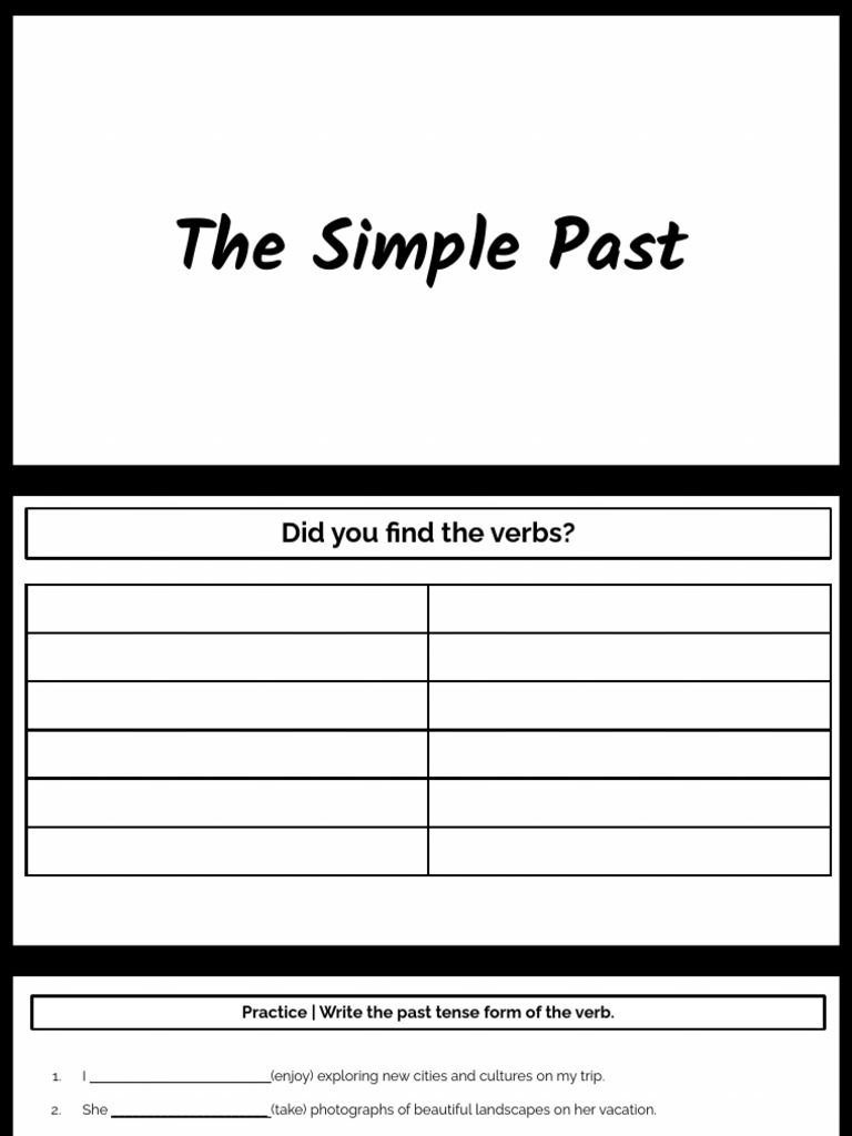 Student Practice - Grammar - Simple Past | PDF | Linguistics | Grammar