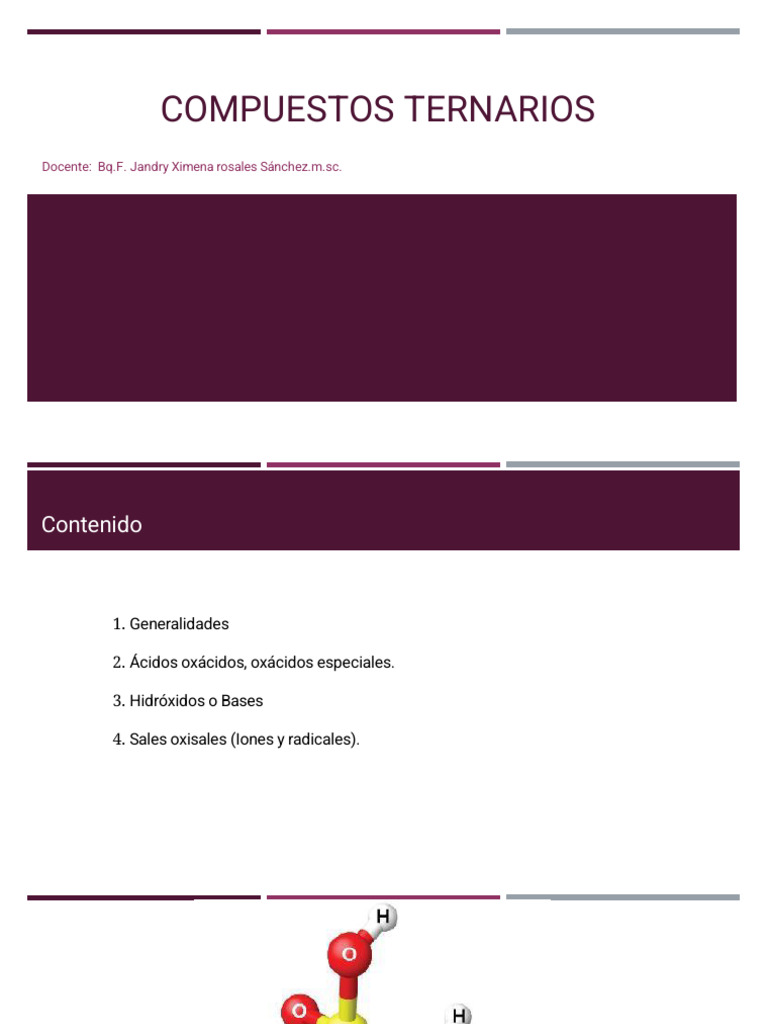 Compuestos Ternarios: Guía Completa | PDF | Ácido | Hidróxido