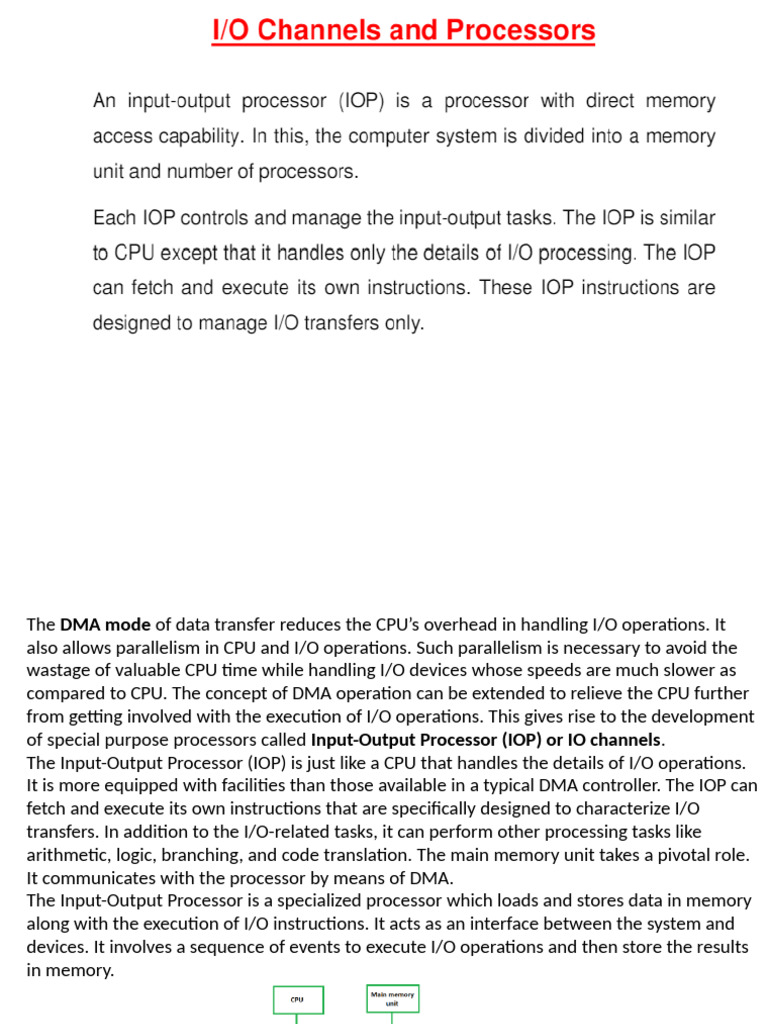 Io Processor & Channel Ppt | PDF | Central Processing Unit | Input/Output