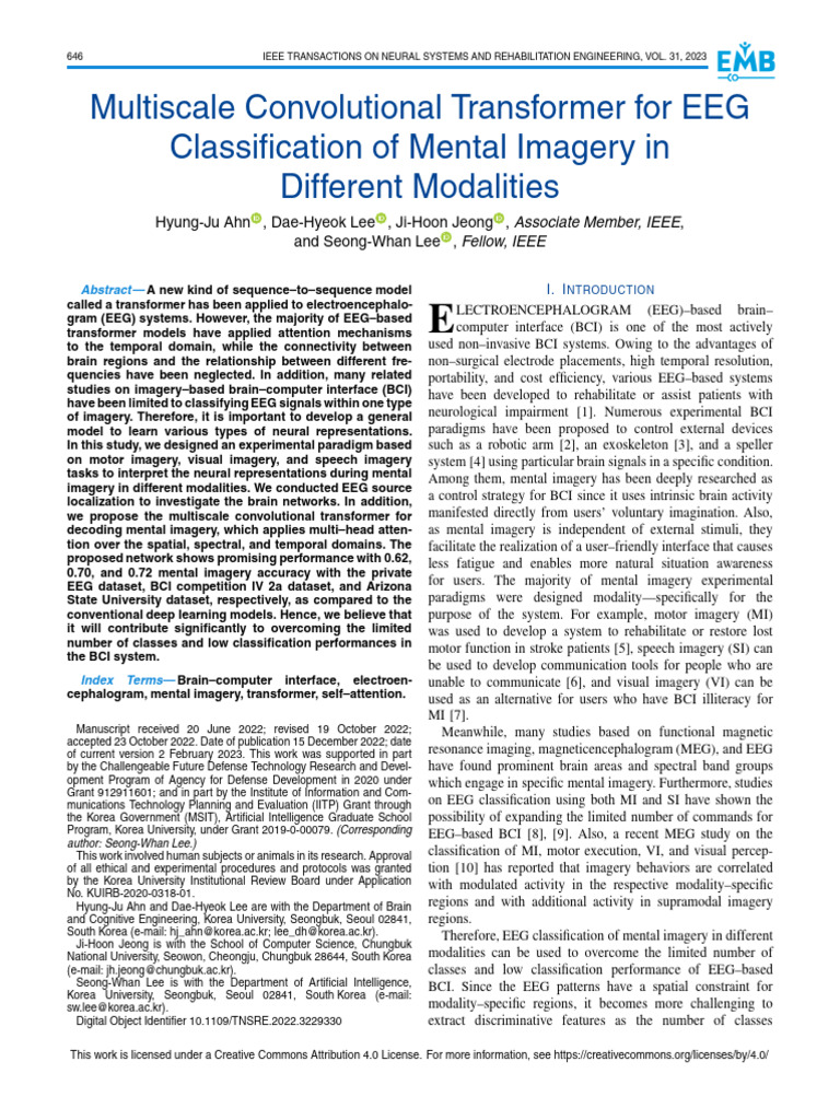 Multiscale Transformer for EEG Imagery | PDF | Electroencephalography ...