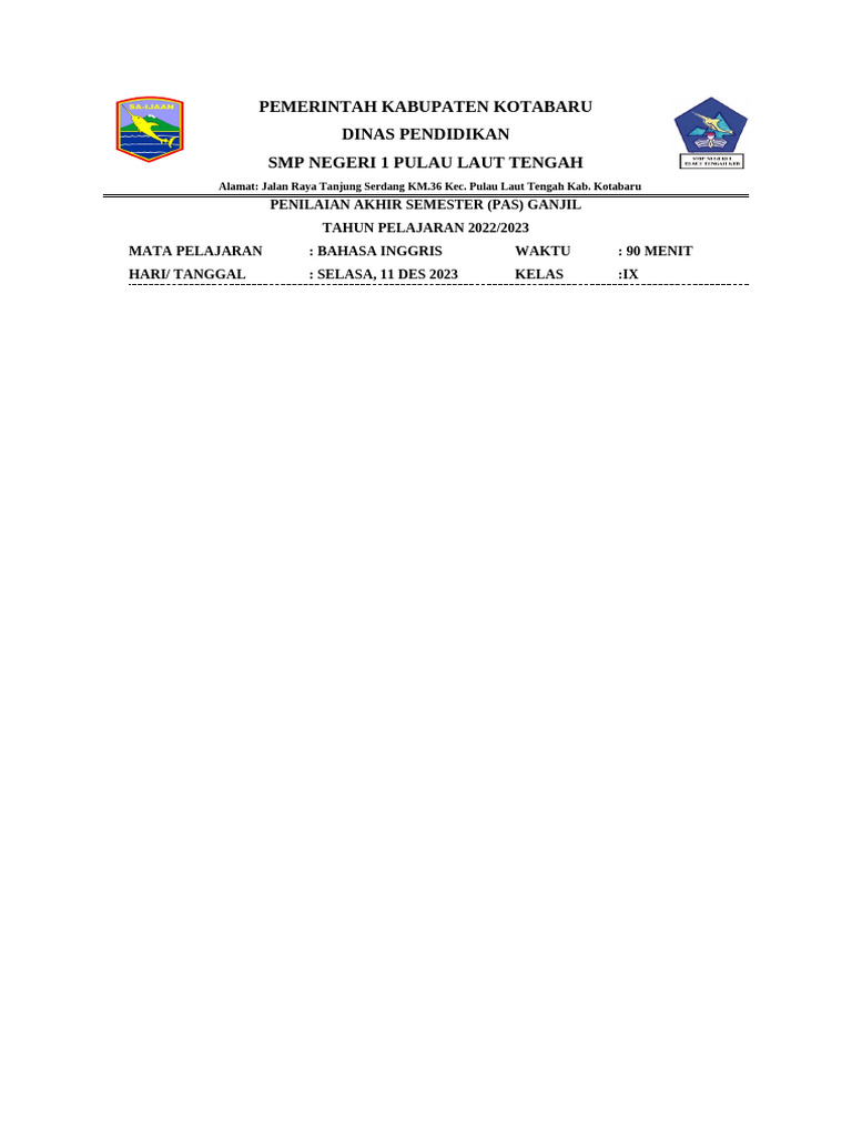 Kop Sekolah SMP | PDF