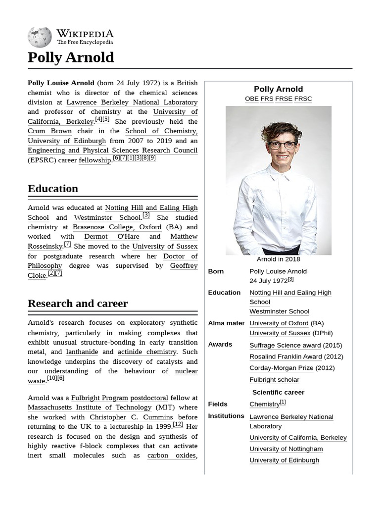 Polly_Arnold | PDF | Chemistry